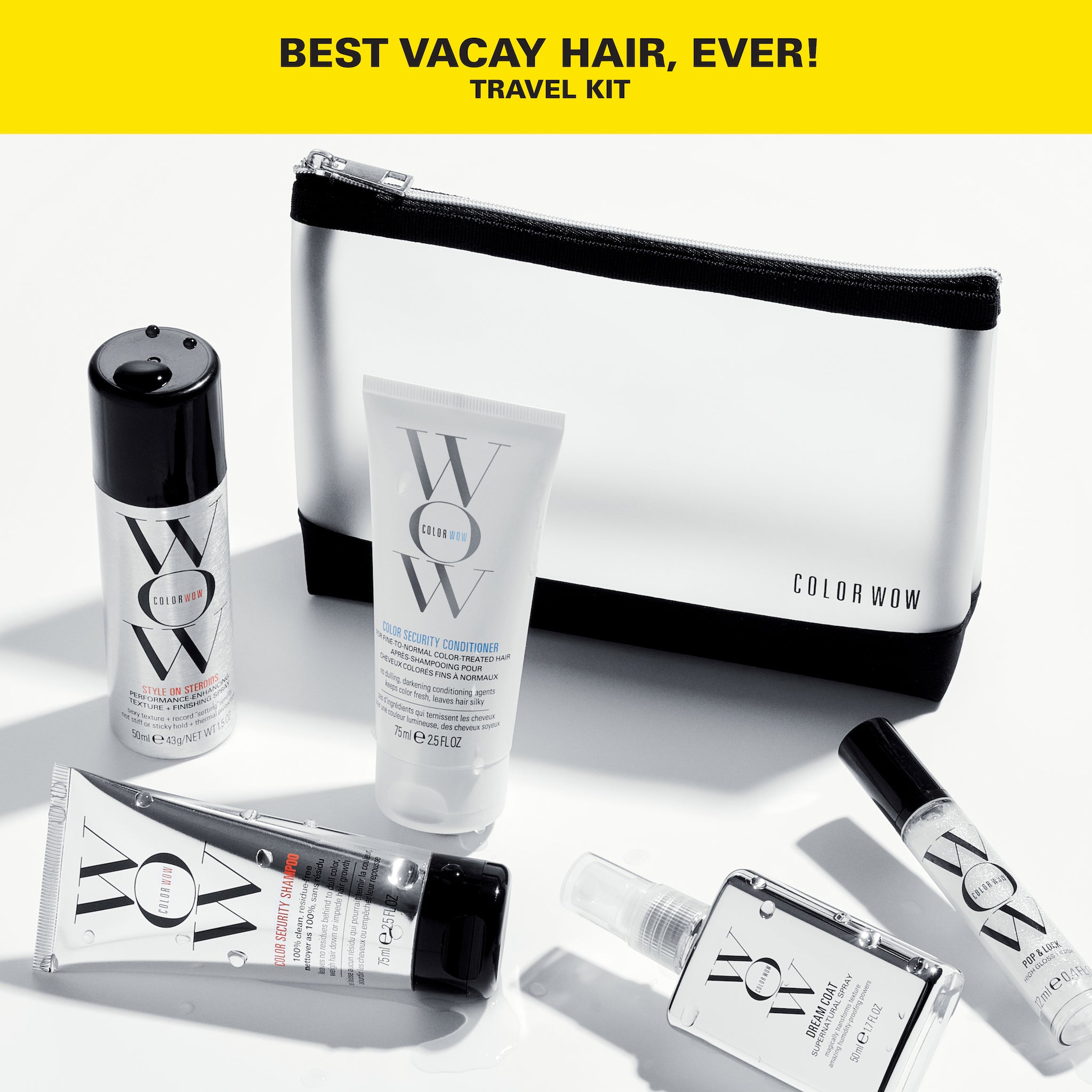 Best Vacay Hair, Ever! Travel Kit with Clear Pouch – Color Wow UK